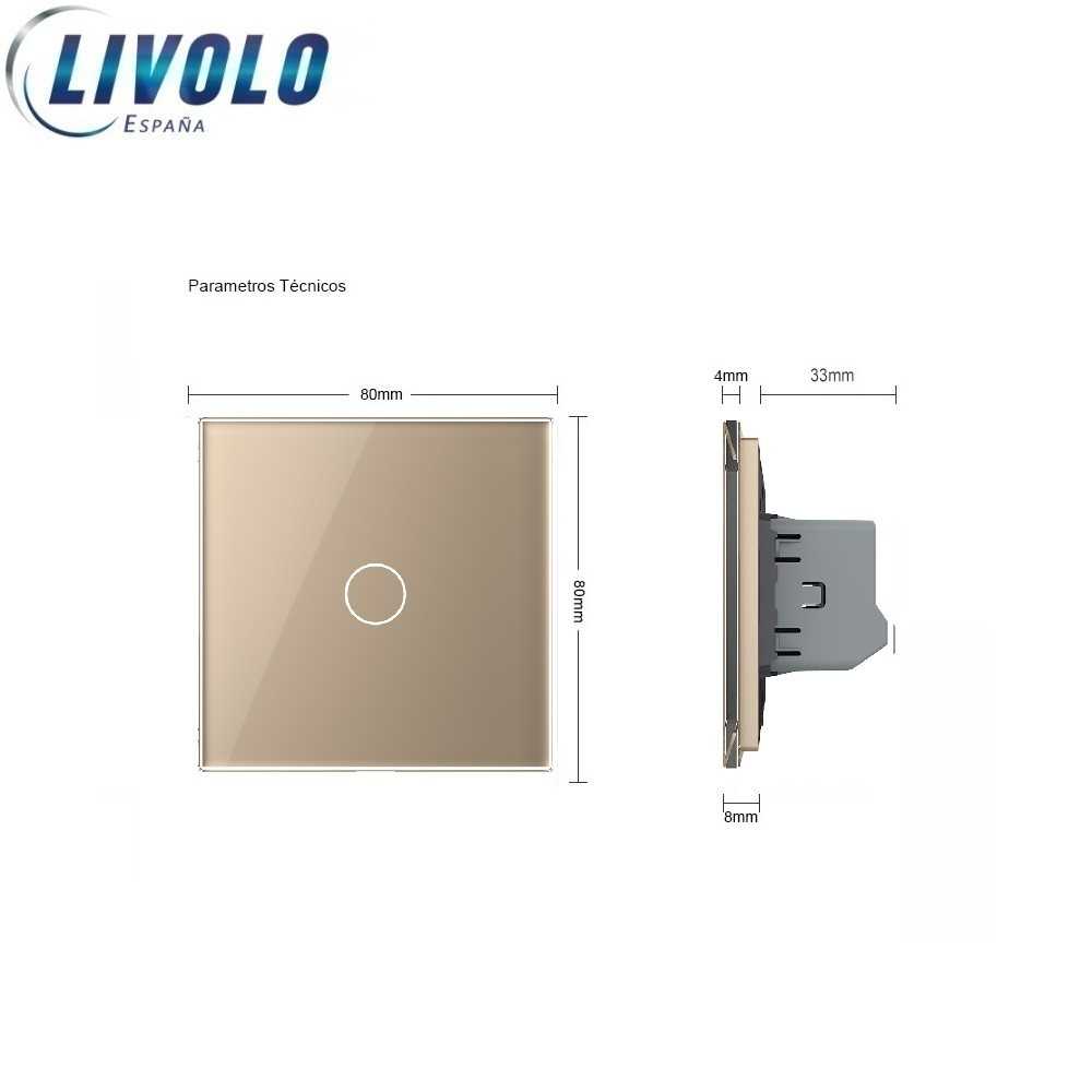 Interruptores Tactiles Livolo | Interruptor de Cristal Dorado ( Gold ) EU